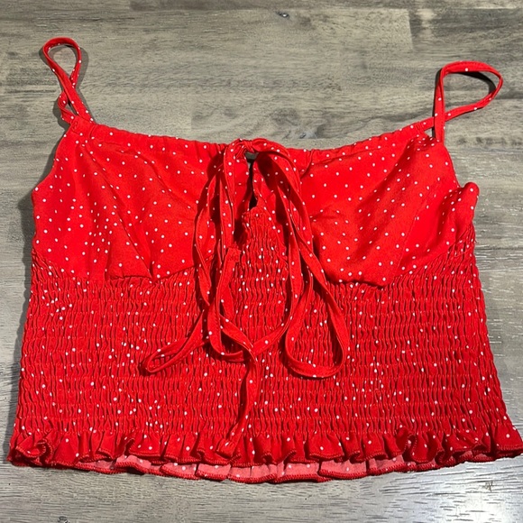 ROMWE | Tops | Romwe Polka Dot Tied Front Shorted Cami | Poshmark